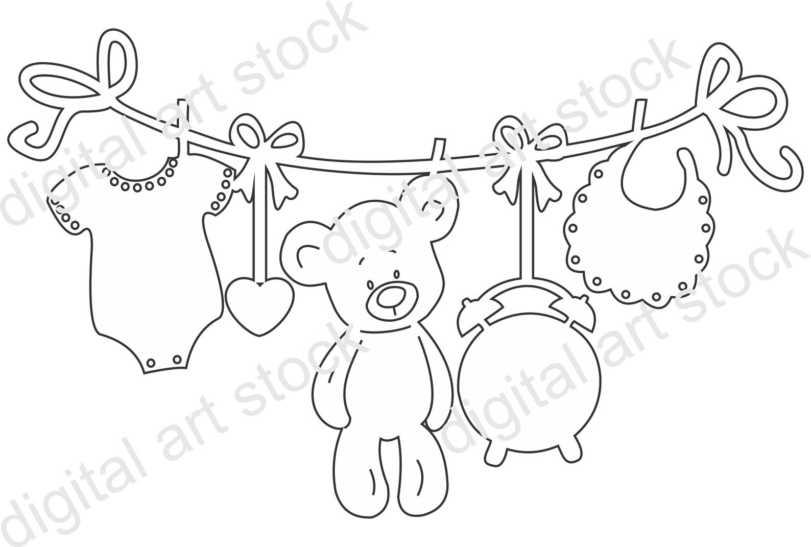 Baby Stat Announcement Template SVG With Teddy Bear Birth Announcement ...