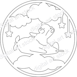 Baby Stat Announcement Template SVG With Teddy Bear on the Plane Birth ...