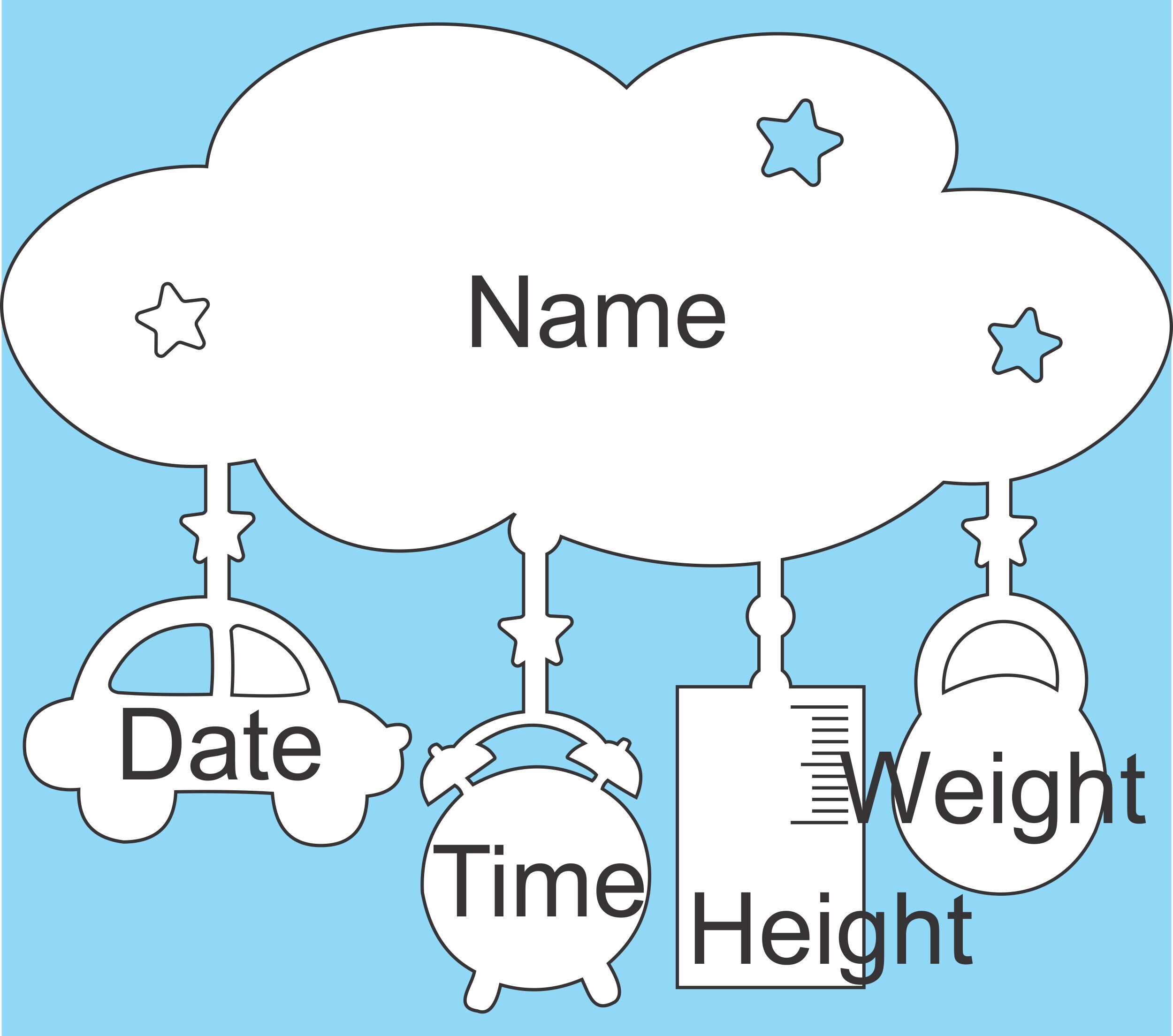 Baby Stat Announcement Template SVG for Boy Birth Announcement Svg ...