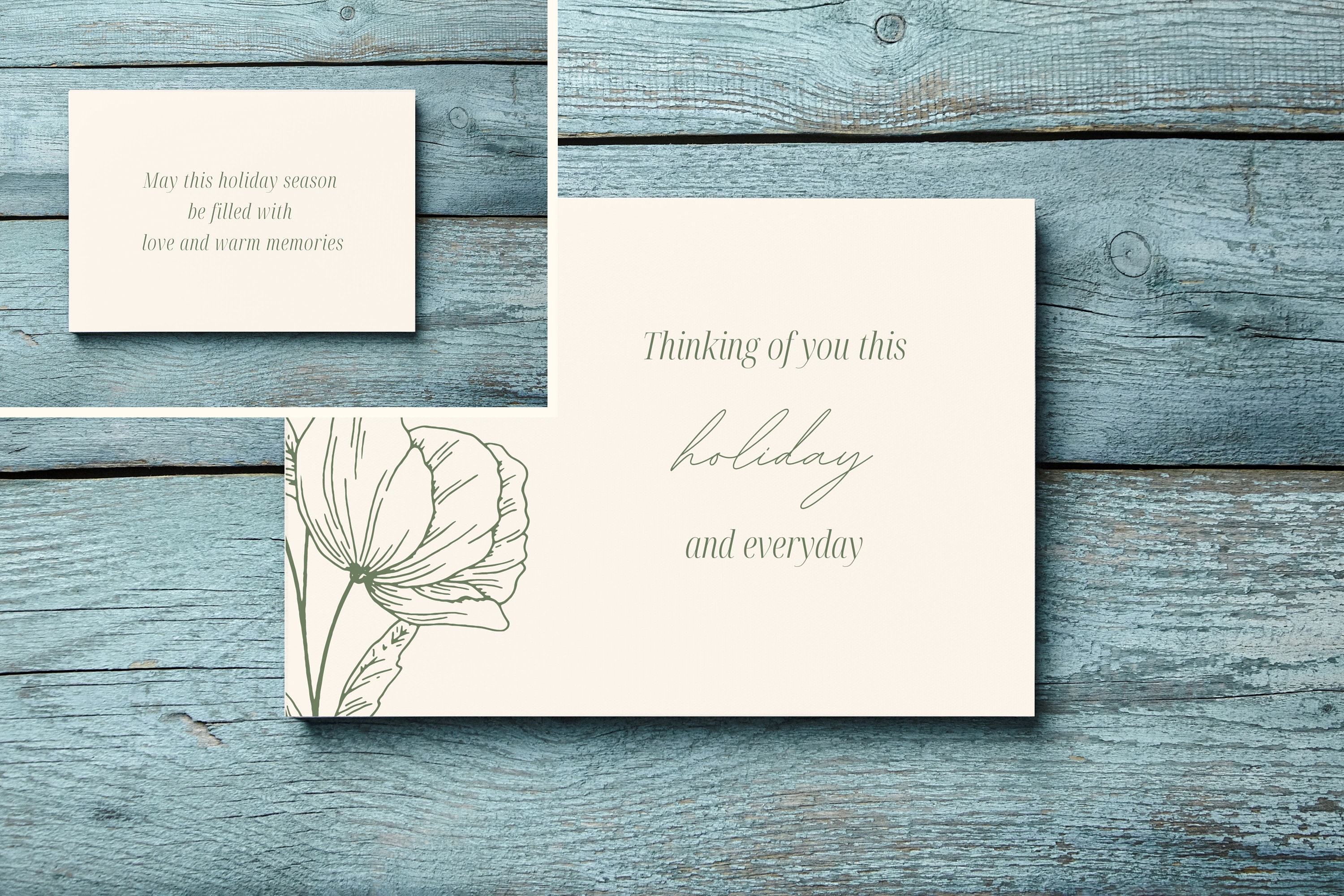 Printable Sympathy Christmas Card 5x7 Landscape, Flat Holiday Card, 7x5 ...