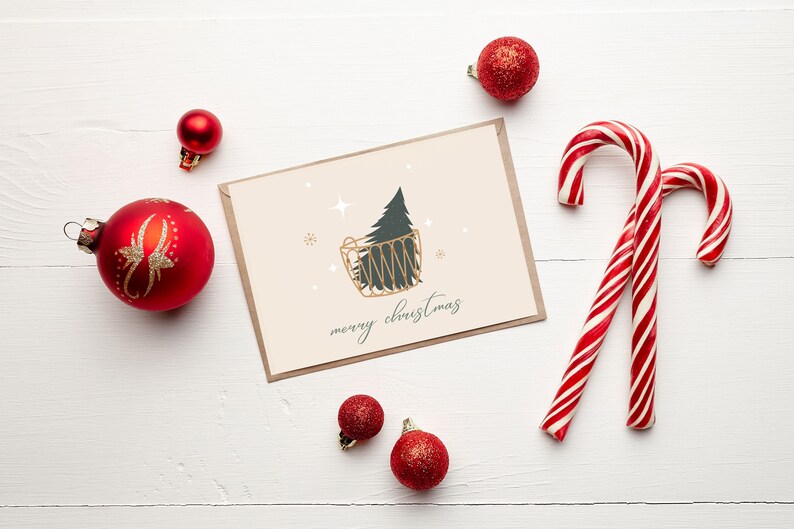 Printable Christmas Card 5x7 Landscape, Digital Download, 5x7 Flat ...