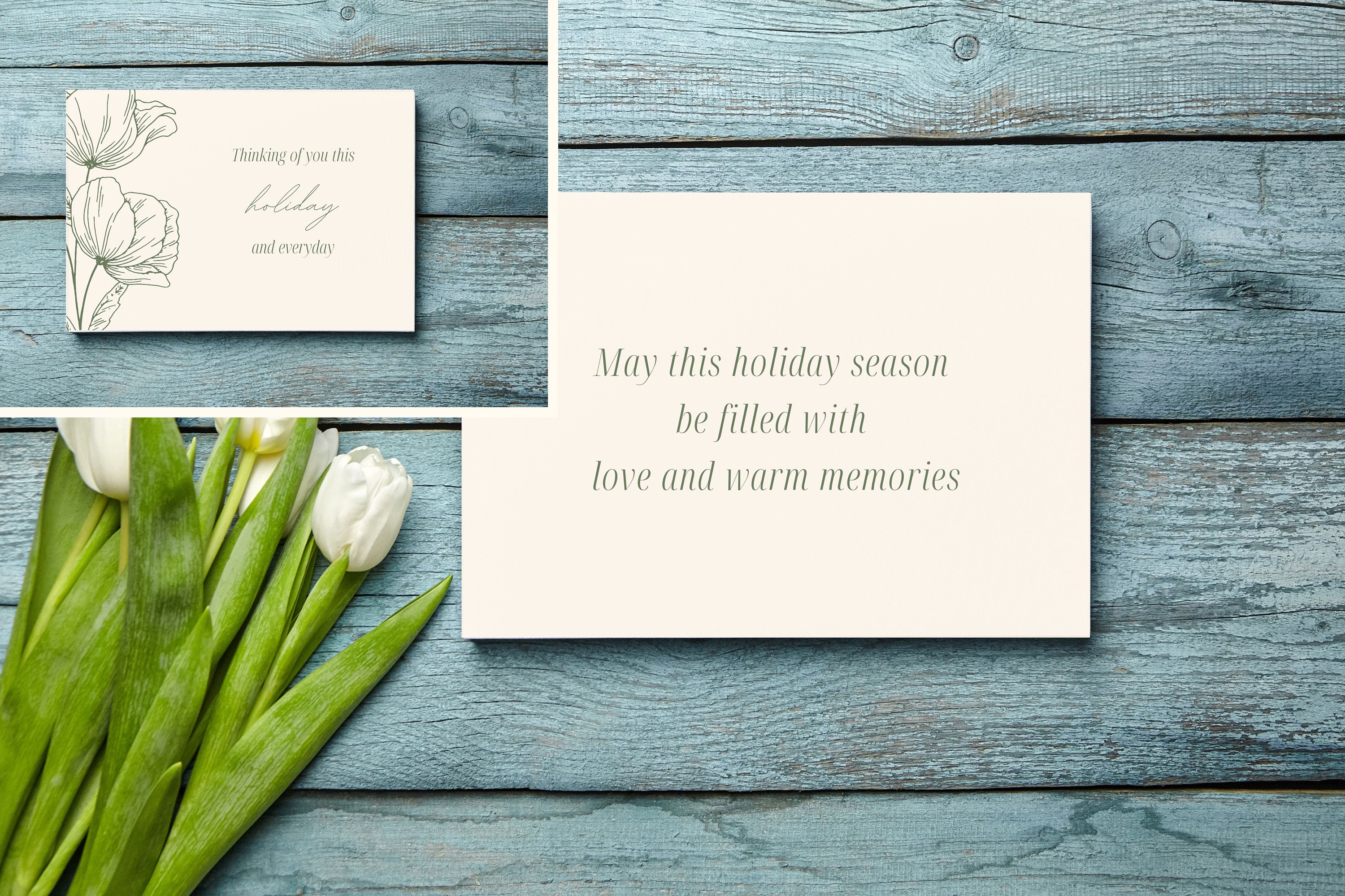 Printable Sympathy Christmas Card 5x7 Landscape, Flat Holiday Card, 7x5 ...