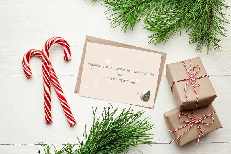 Printable Christmas Card 5x7 Landscape, Digital Download, 5x7 Flat ...