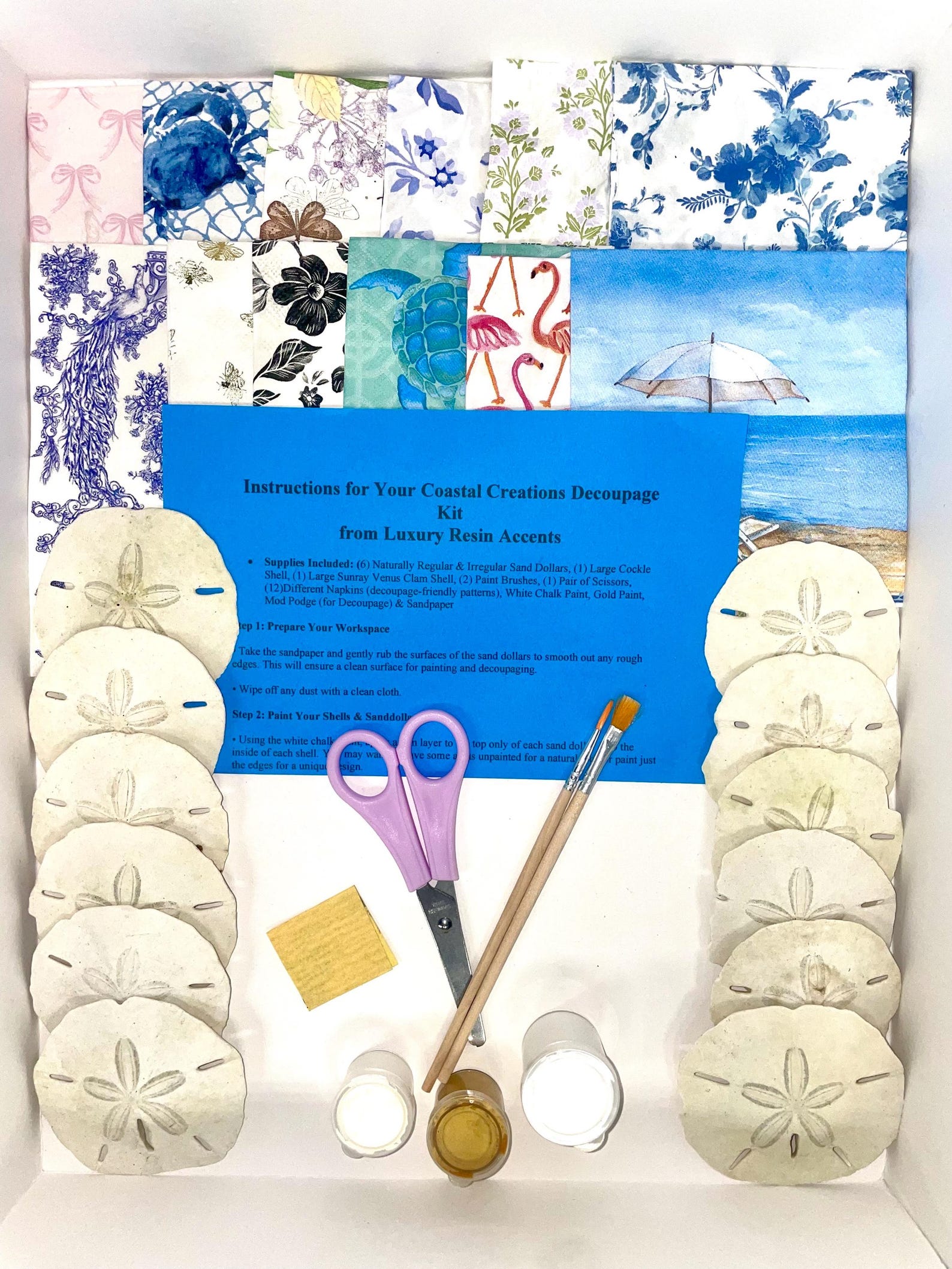 DIY Decoupage Florida Sand Dollar Craft Kit, Decoupage Kit, DIY Kits ...