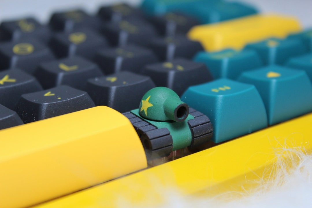 Handmade Cute Green Military Tank Army Inspired Resin Artisan Keycap ...