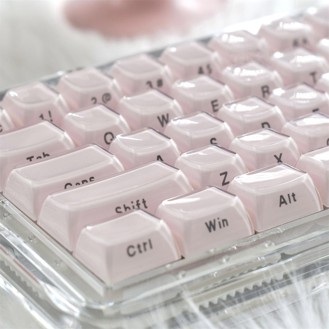 Pink Jelly Crystal Side Print Backlit 113 Pcs Keycap Set for Mechanical ...