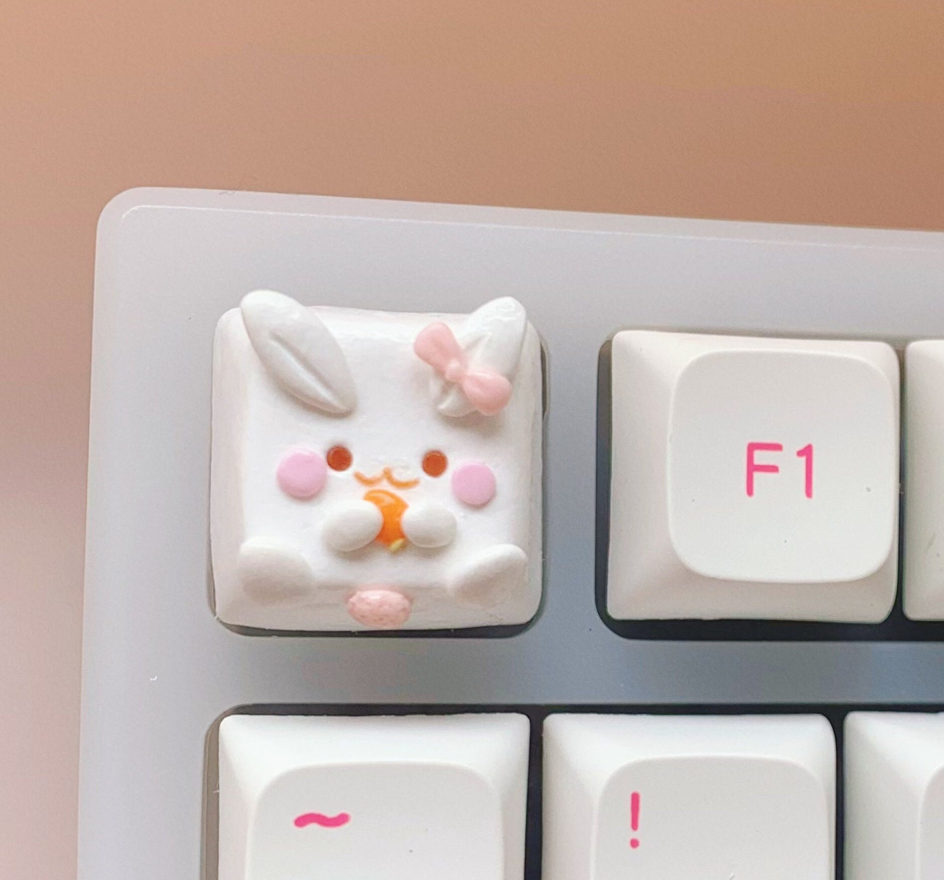 Kawaii Rabbit Carrot Cute Keycap Inspired Resin Artisan | Etsy