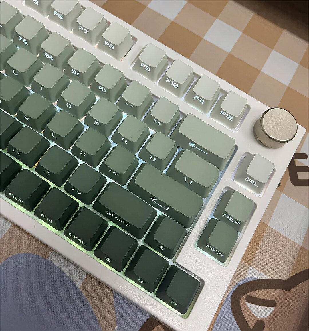 Dark Green Gradient Side Print Backlit 131 Pcs Keycap Set for ...