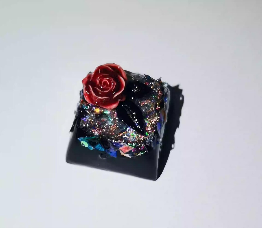 Gothic Rose Flower Valentine's Day Gift Handmade Artisan Keycap MX Key ...