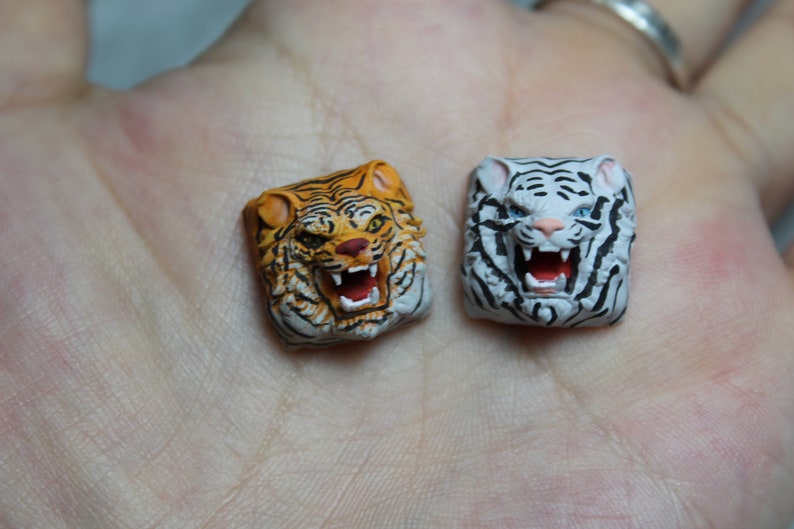 Tiger Head Ukiyoe Style White Tiger Artisan Keycap Key Cap for - Etsy
