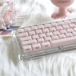 Pink Jelly Crystal Side Print Backlit 113 Pcs Keycap Set for Mechanical ...