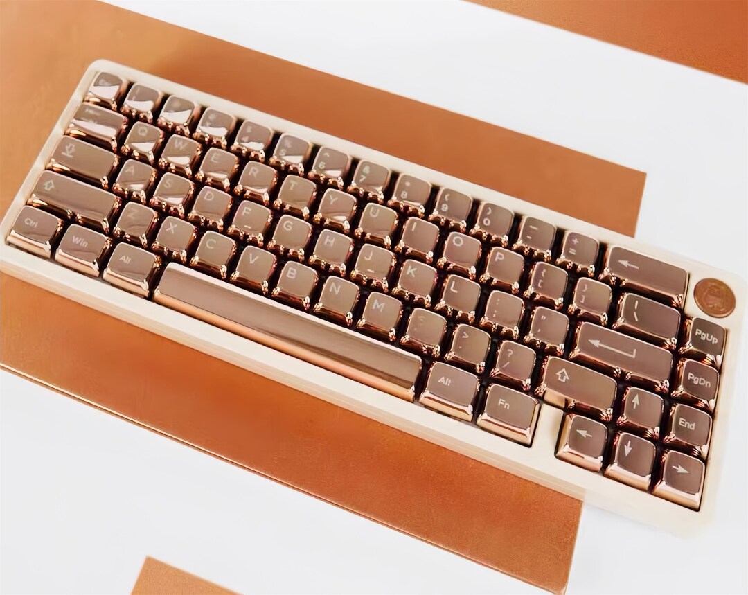 Rose Gold Zinc Alloy Full Set Metal Keycap Artisan Keycap Set XDA ...