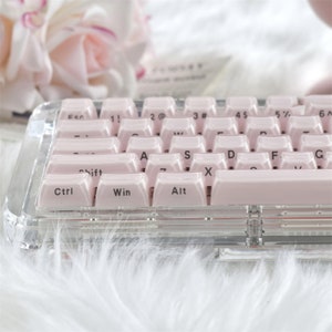 Pink Jelly Crystal Side Print Backlit 113 Pcs Keycap Set for Mechanical ...