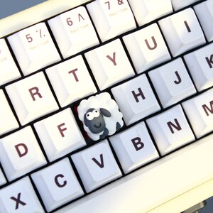 Kawaii Sheep Cute Inspired Hand Painted Artisan Keycap MX Key Cap for ...