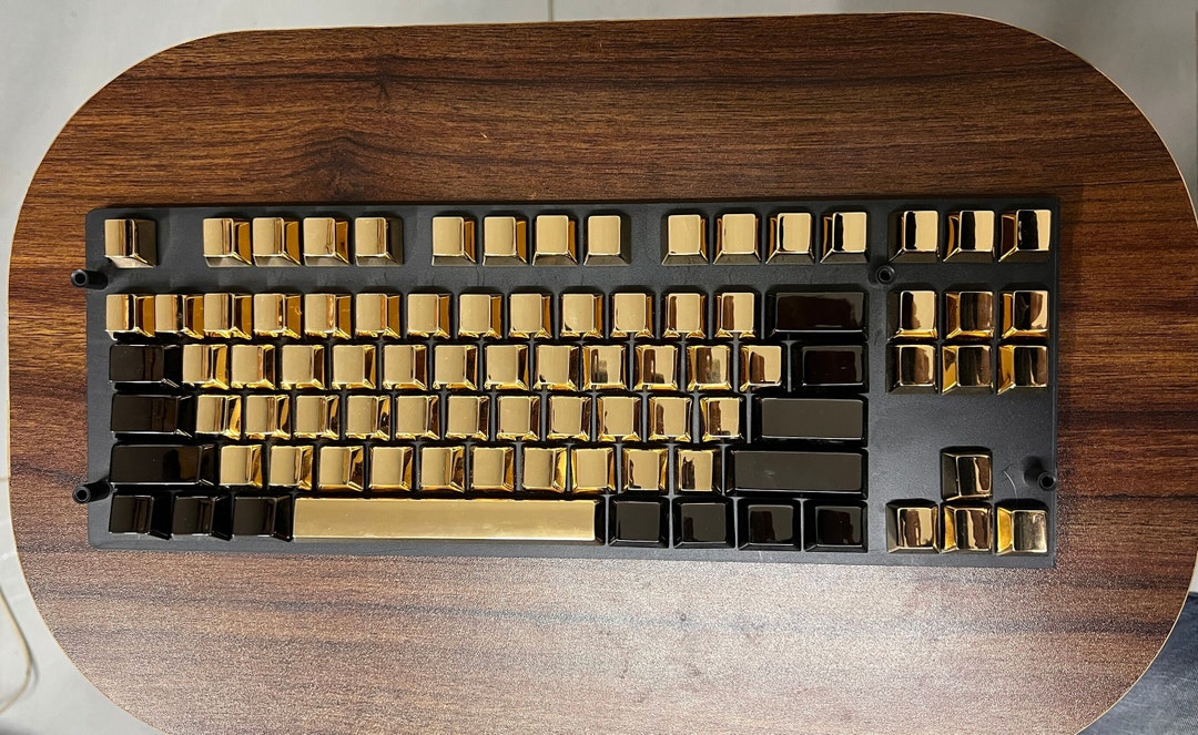 Black Gold Zinc Alloy Full Set Metal Keycap Artisan Keycap Set Cherry ...