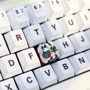 Kawaii Sheep Cute Inspired Hand Painted Artisan Keycap MX Key Cap for ...