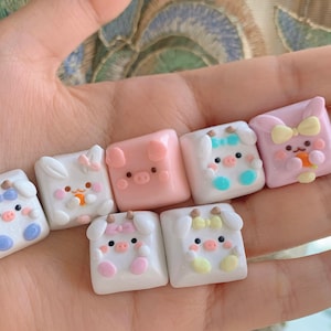 Kawaii Rabbit Carrot Cute Keycap Inspired Resin Artisan Handmade Keycap ...