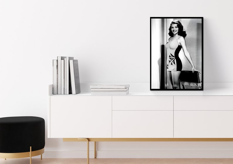 Rita Hayworth Poster Old Hollywood Decor Black and White - Etsy