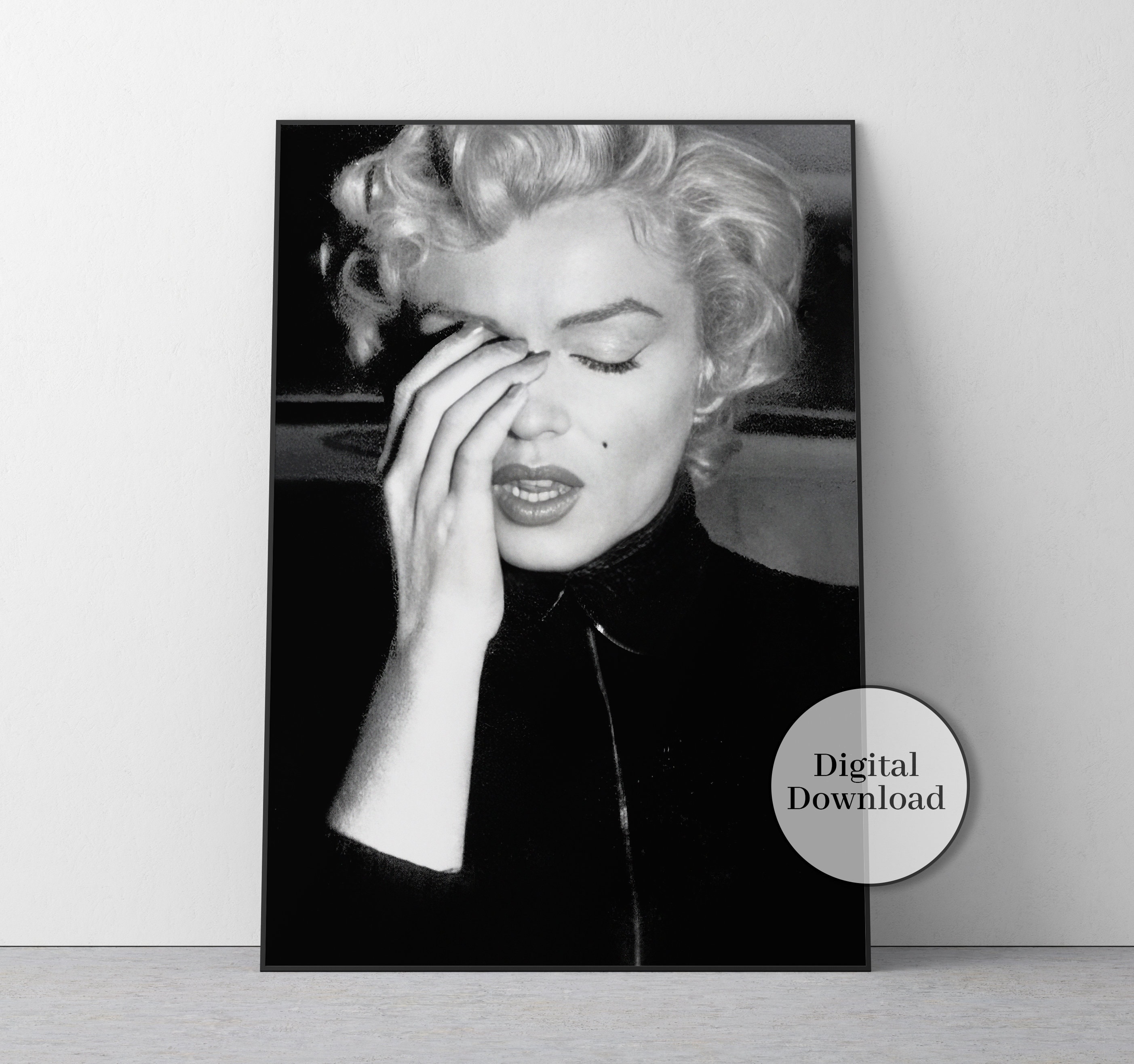 Marilyn Monroe Crying Poster Home Art Gift Black and White - Etsy Australia