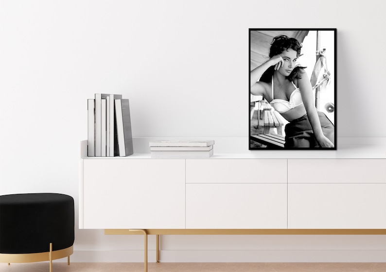 Elizabeth Taylor Poster Black and White Movie Print Old - Etsy