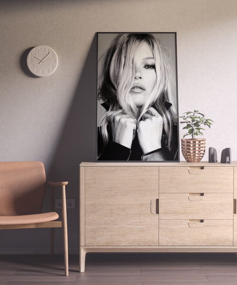 Kate Moss Fashion Print - Black and White Wall Art (digital Download ...