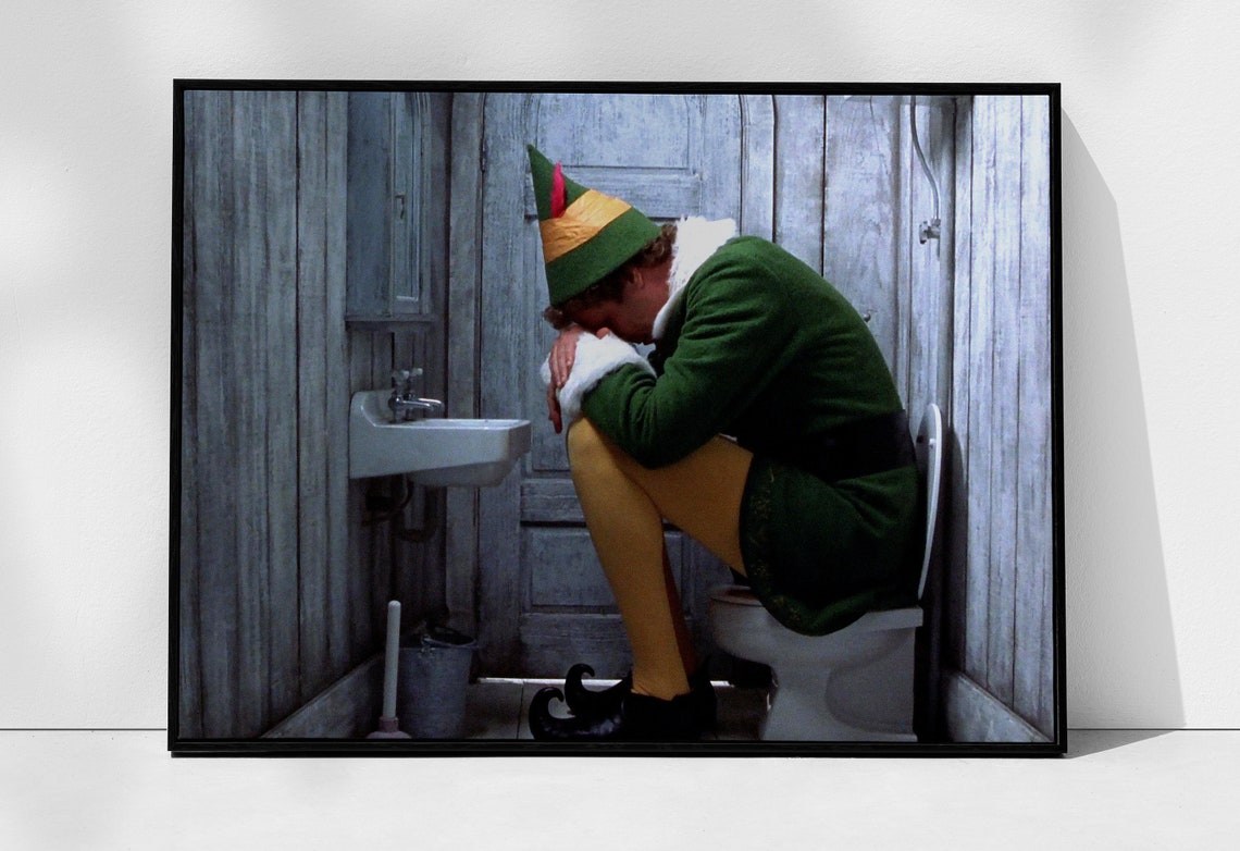 Elf Movie Poster, Funny Bathroom Print, Buddy the Elf, Funny Christmas ...