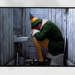 Elf Movie Poster, Funny Bathroom Print, Buddy the Elf, Funny Christmas ...