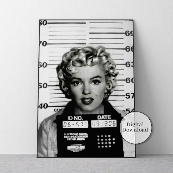 Marilyn Monroe Mugshot Art - Etsy