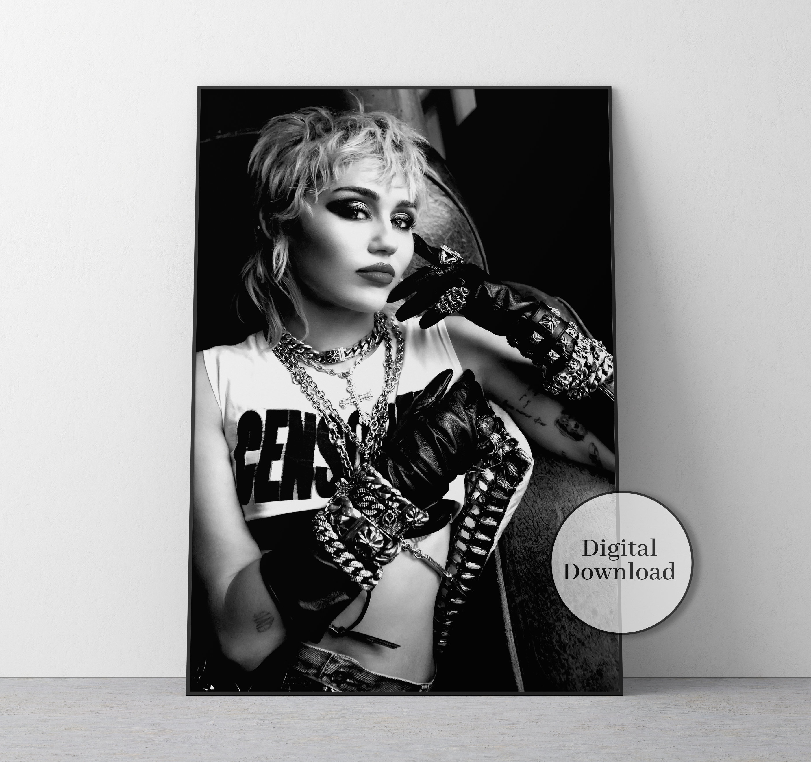 Miley Cyrus Black And White Photoshoot