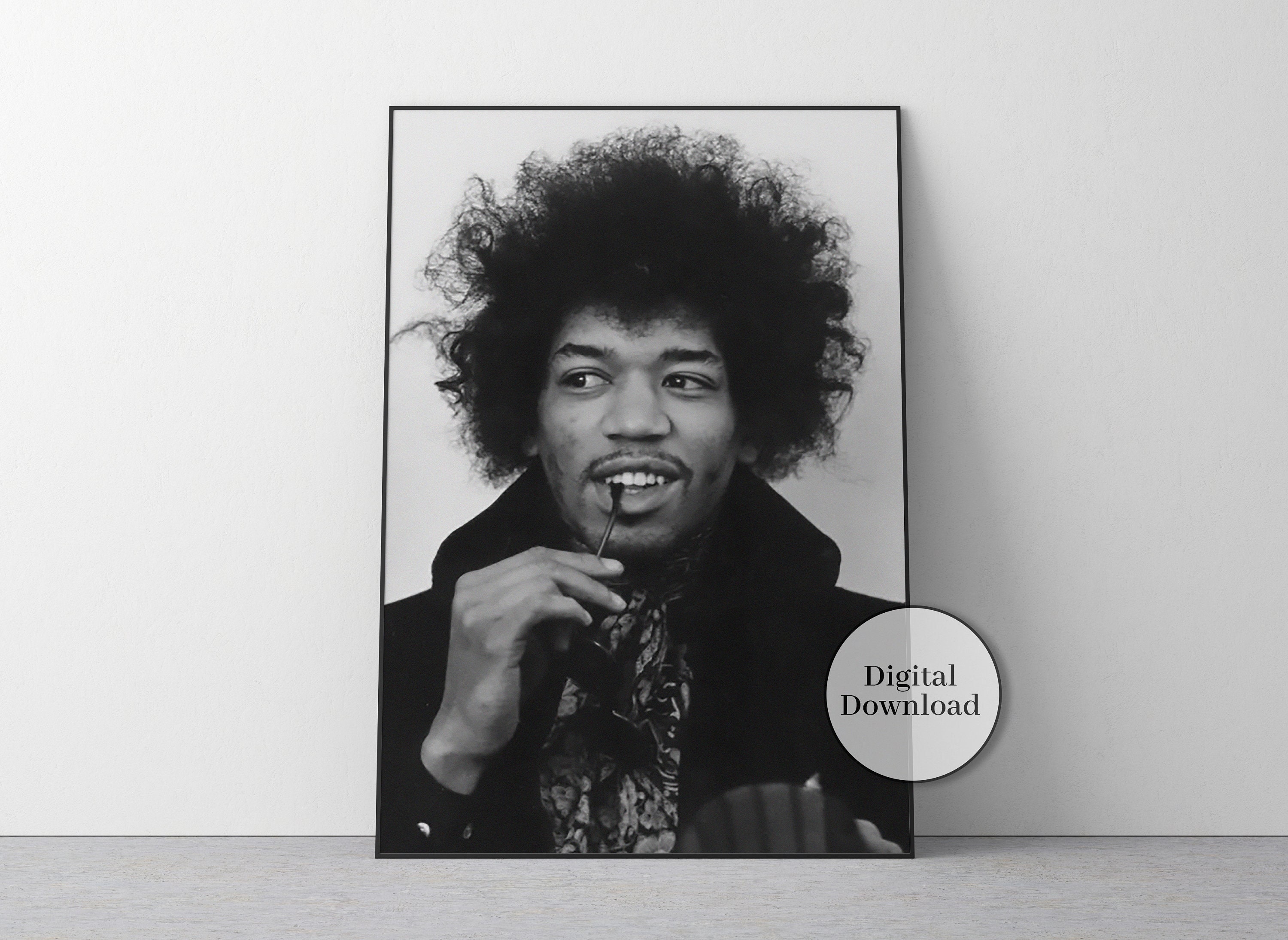 Jimi Hendrix Black And White Portrait