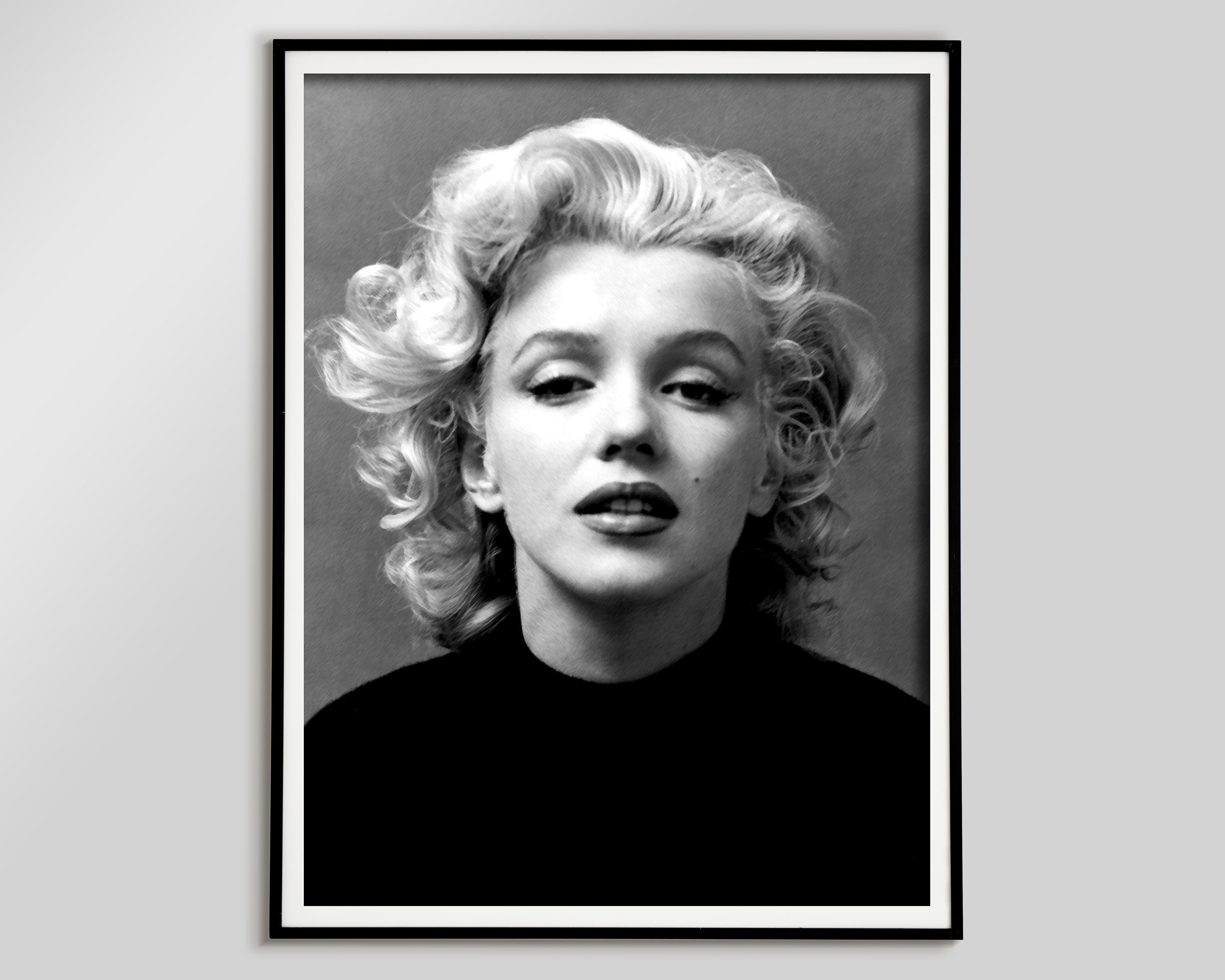 Cara De Marilyn Monroe En Blanco Y Negro Cuadro De Marilyn Monroe