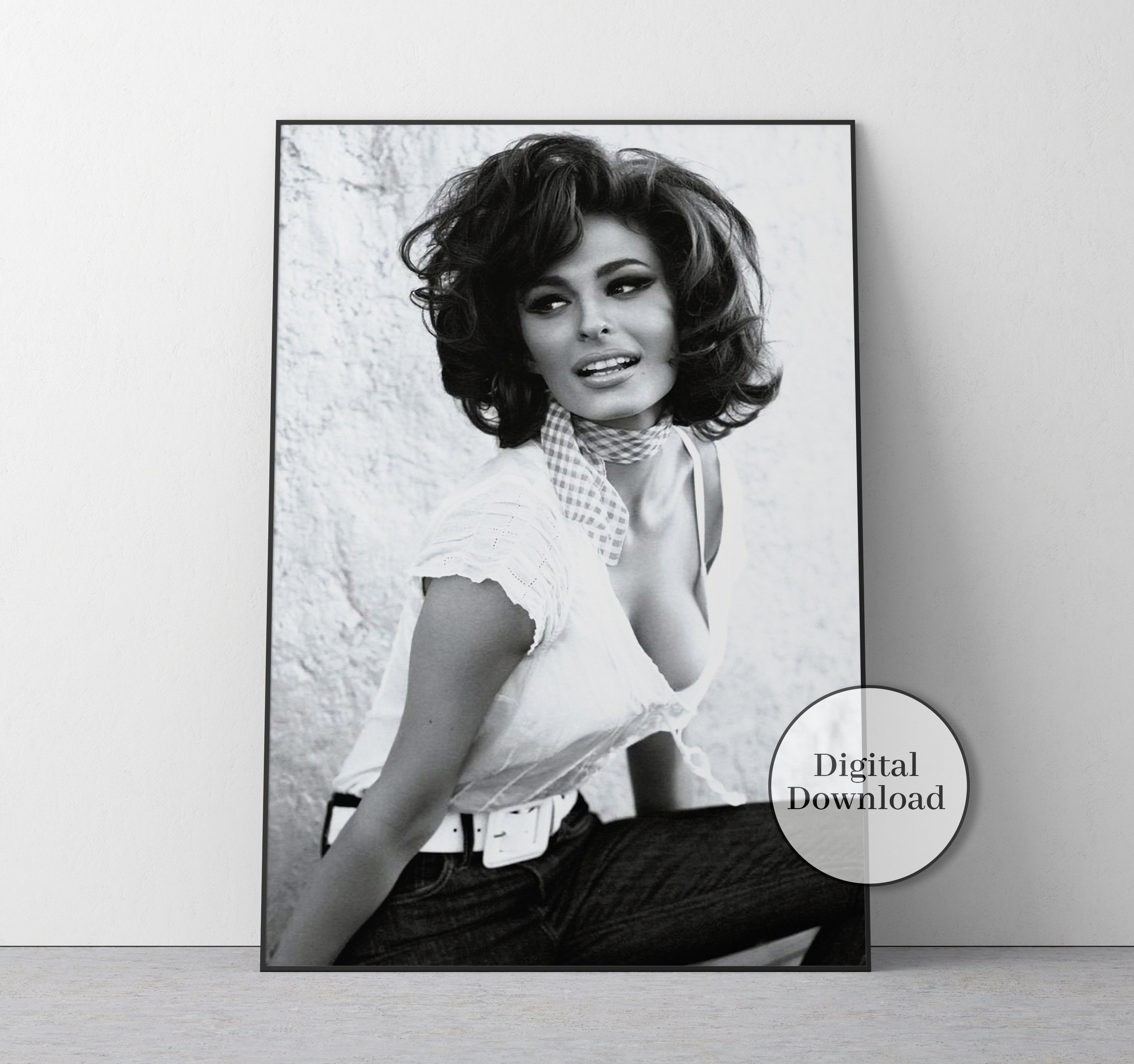 Sophia Loren Print, Vintage B&W Movie Poster (digital Download) - Etsy