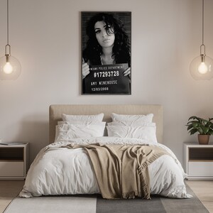 Amy Winehouse Mugshot Poster, Black and White, Feminist Print, Vintage ...