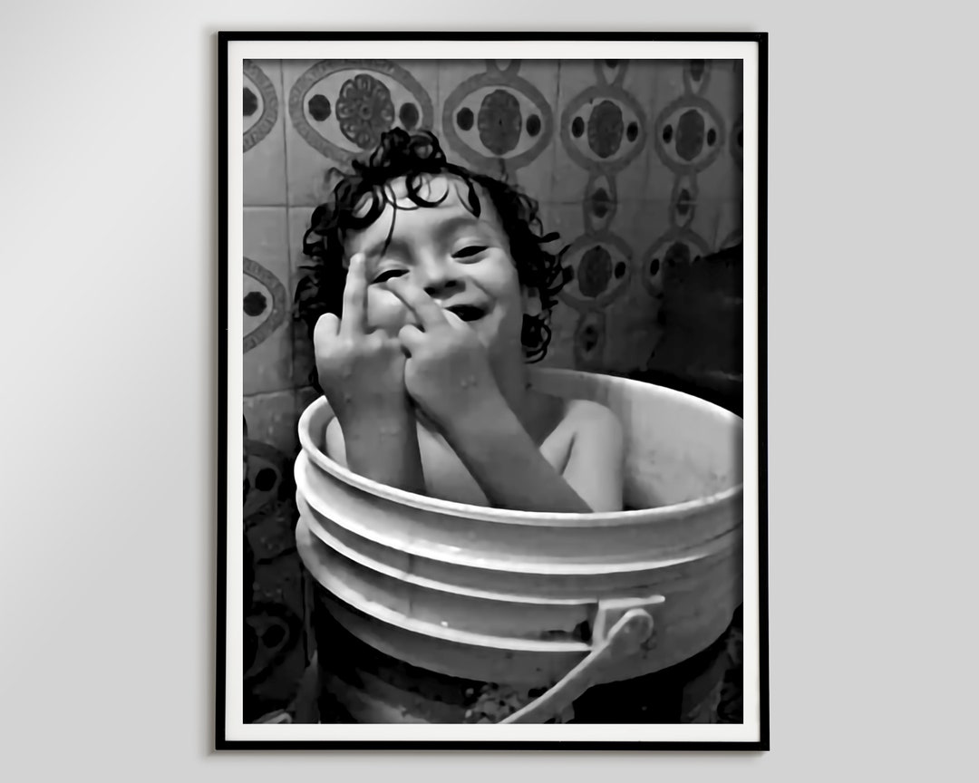 Middle Finger Poster, Middle Finger Print, Funny Bathroom Print, Black ...