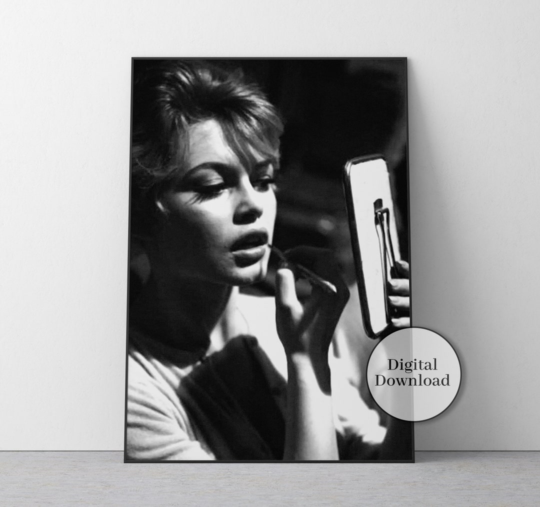 Brigitte Bardot Makeup Poster Vintage Black and White Photo - Etsy