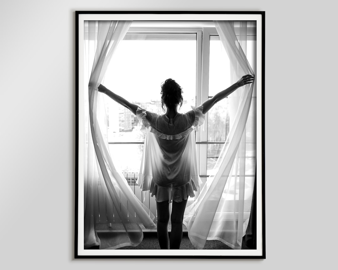 Woman in the Window Print, Feminist Poster, Black and White, Fashion ...