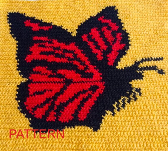 Butterfly Crochet Graph Pattern Butterfly Crochet Pattern - Etsy