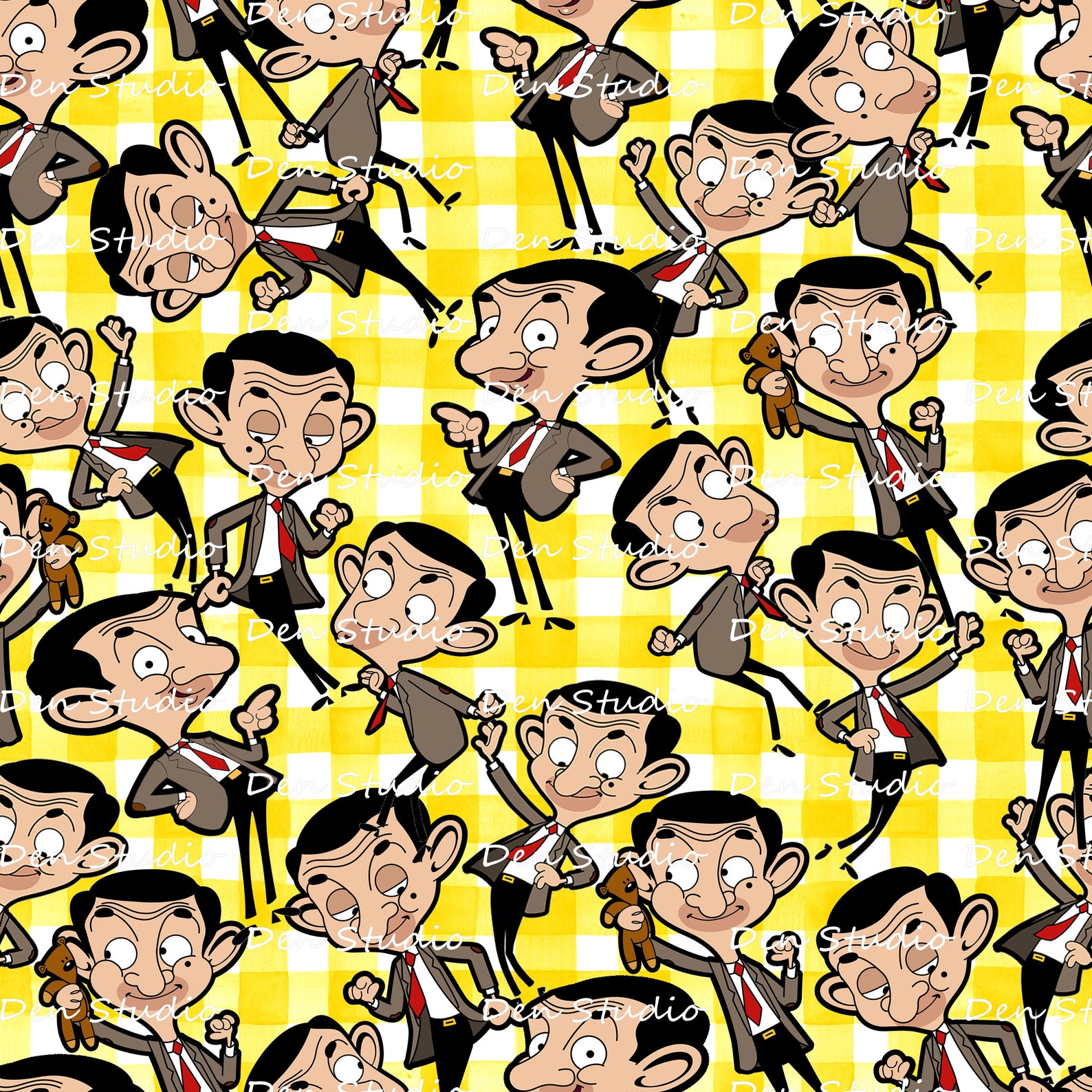 Mr.bean seamless fabric print pattern - Etsy 日本