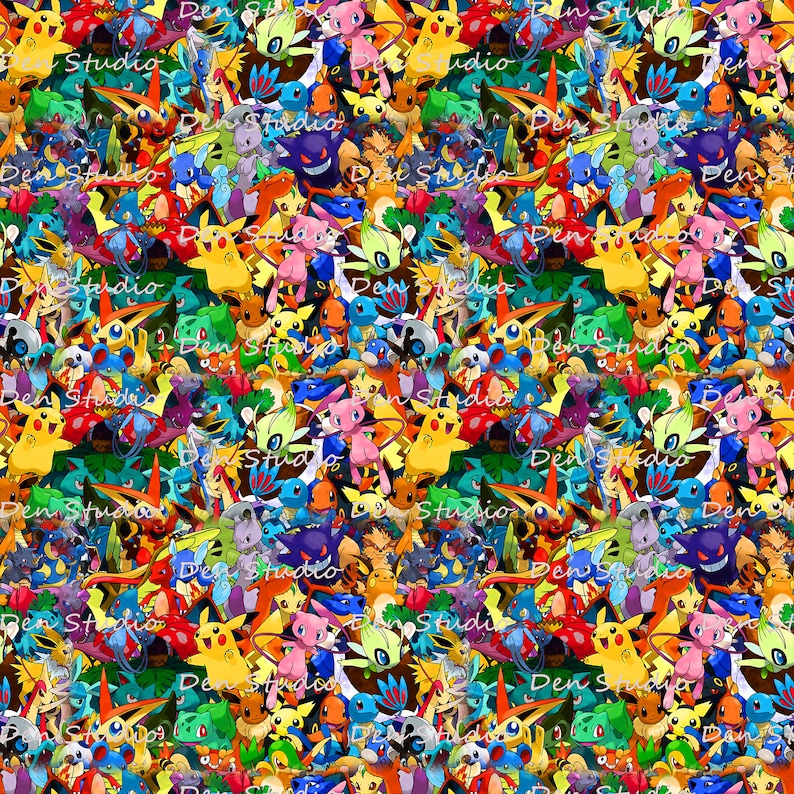 Pokemon Seamless Paper Print - Etsy