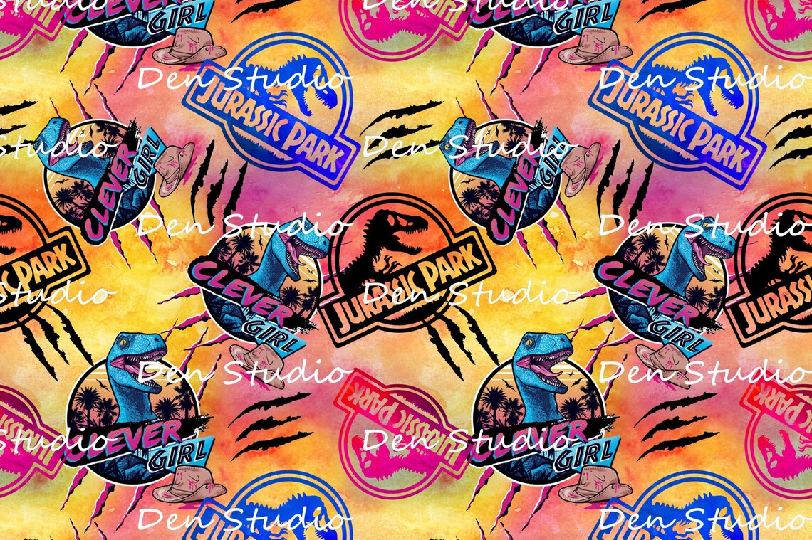 Jurassic Park Semaless Pattern Use for Fabric Printing - Etsy