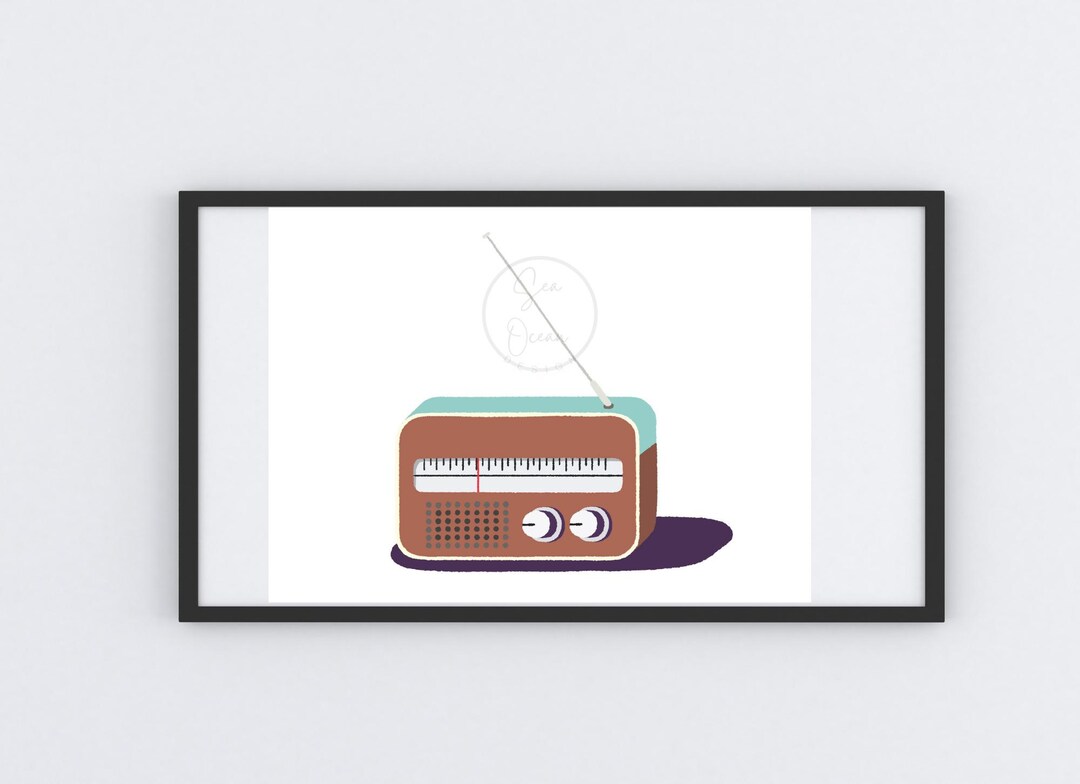 Retro Radio Illustration – Printable Vintage Style Decor, Digital ...