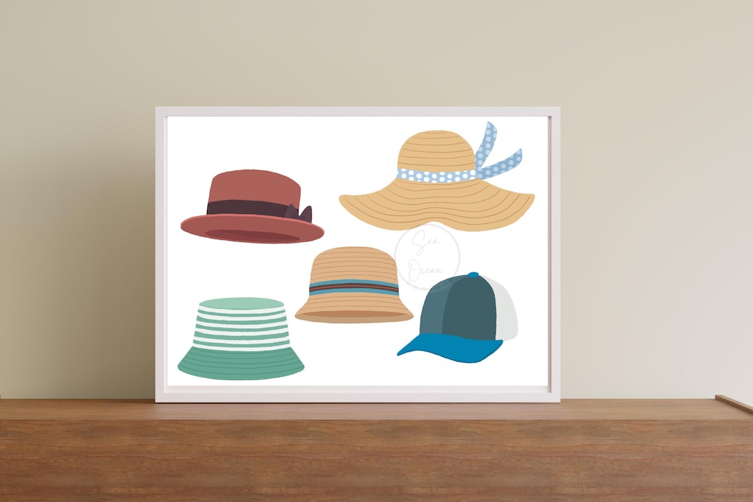 Hat Clipart, Printable Hat Illustration, Printable Hat Drawing File ...