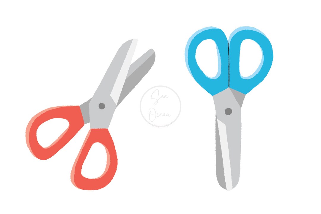 Scissors Clipart, Digital Scissors Drawing, Hand-drawn Scissors ...