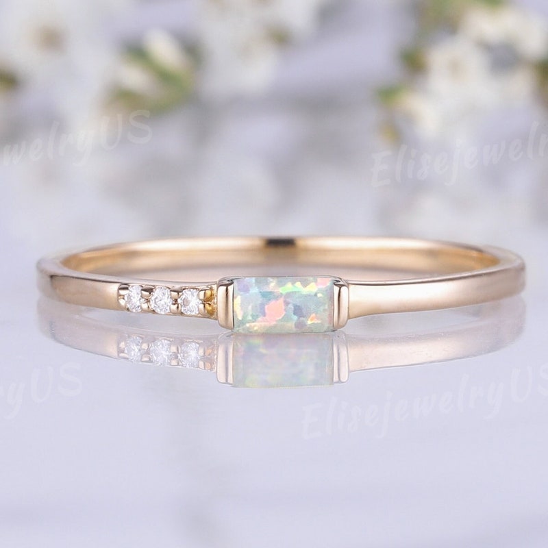 Rainbow Skinny Band Ring - Etsy