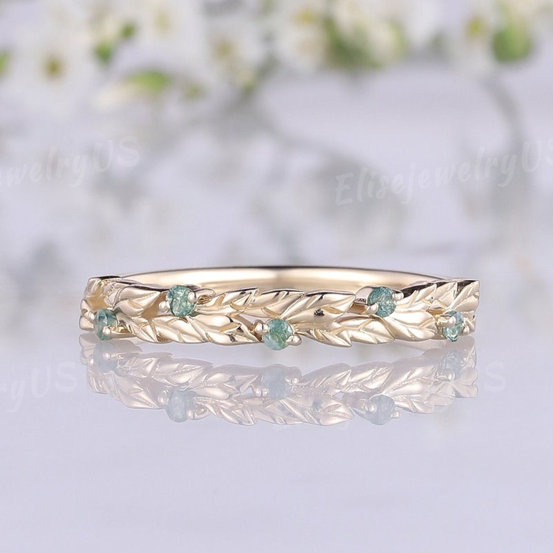 Leaf Wedding Band - Etsy