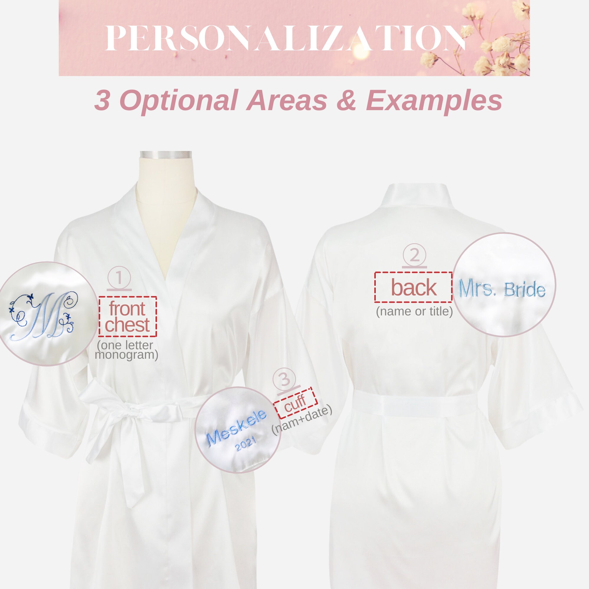 Elegant Floral Lace Trim Robe for Bridesmaid and Bride | Etsy