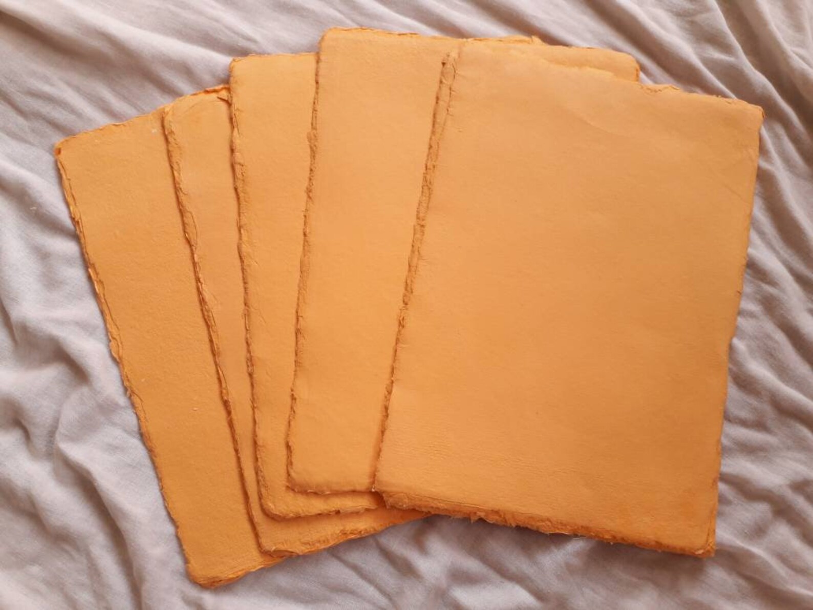 A4 Orange cotton rag handmade paper 20 X 30 cm 200gsm 100% | Etsy