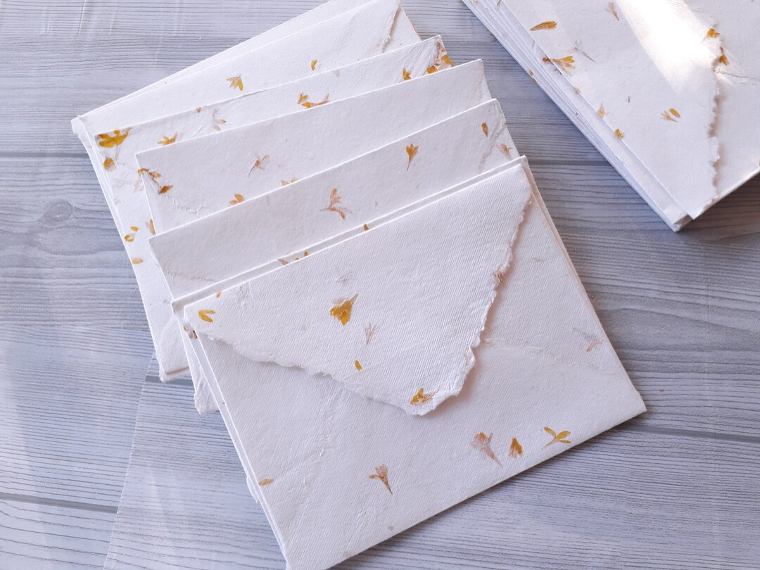 Handmade Envelopes, Deckle Edge Flower Petals 18.5 X 14 Cm Envelopes ...