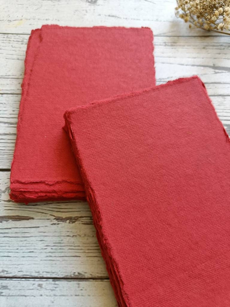 Red Khadi Cotton Rag Paper, A4 20 X 30 Cm 200gsm 100% Cotton Sheets ...