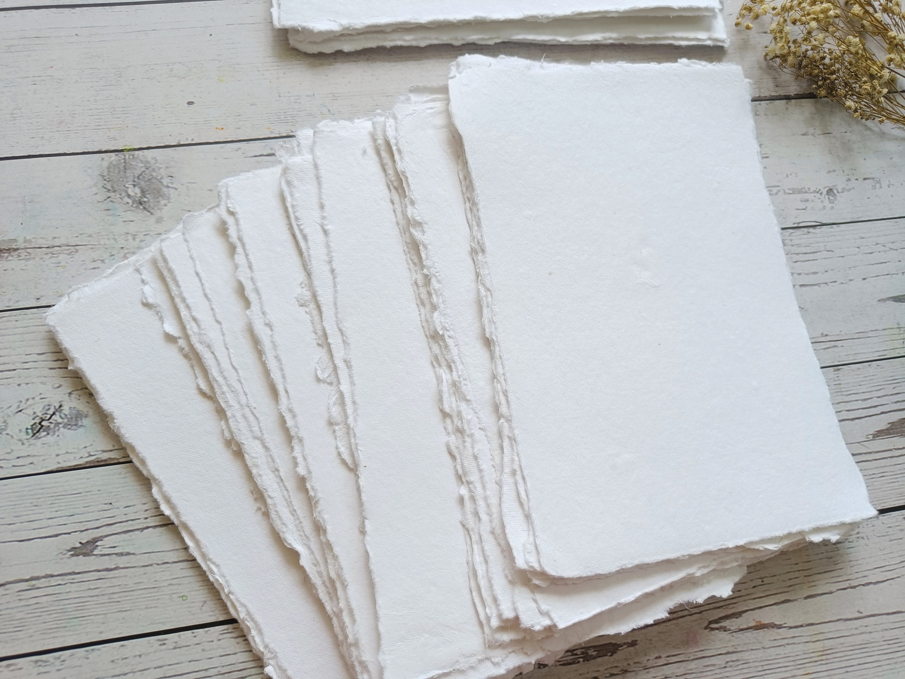 Papier coton Khadi A5 300 g/m² 100 % coton Feuilles de chiffon Papier ...